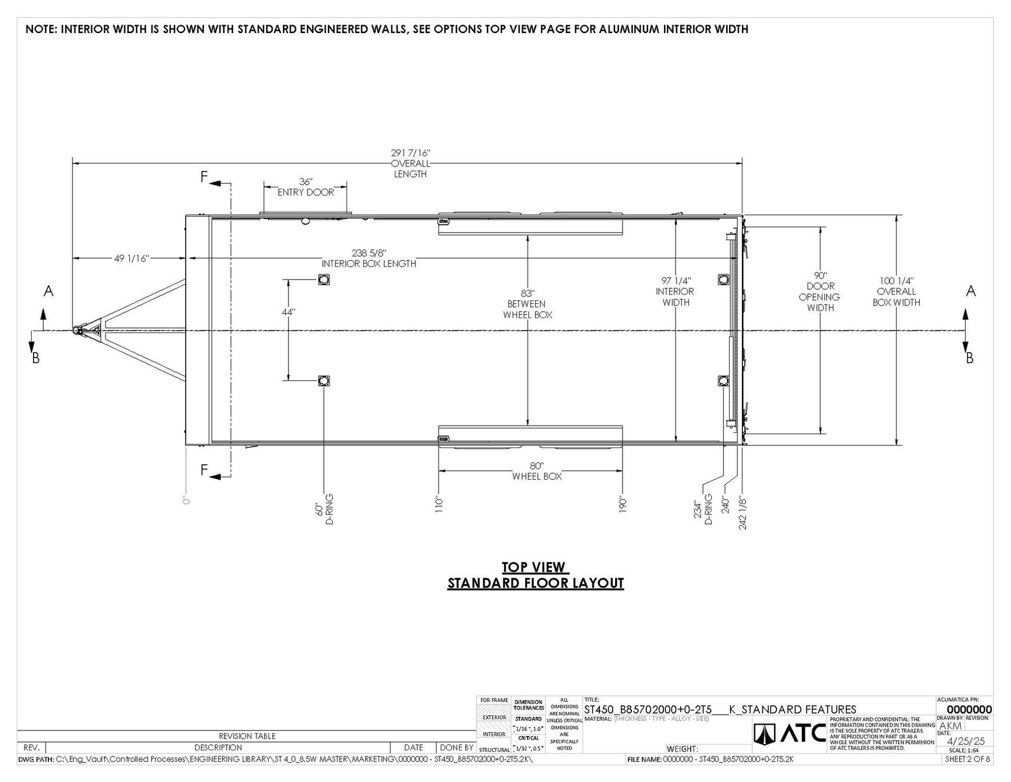2025 ATC Sto 450 8.5' x 20' - 5.2k specs and literature guide