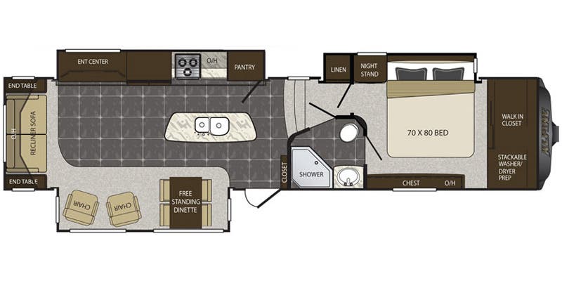 2015 Keystone Alpine 3601RS specs and literature guide