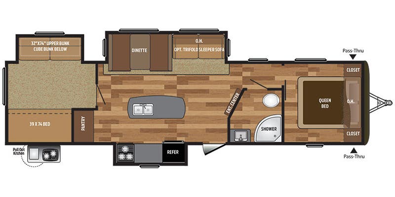 2018 Keystone Hideout East 32BHTS Travel Trailer Specs