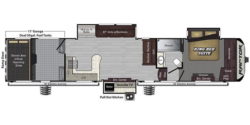 2019 Keystone Raptor 421CK specs and literature guide