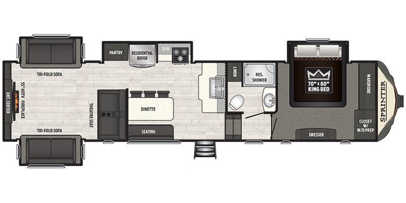2018 Keystone Sprinter Limited 3531FWDEN specs and literature guide