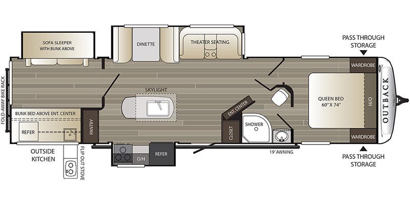 2019 Keystone Outback 325BH specs and literature guide