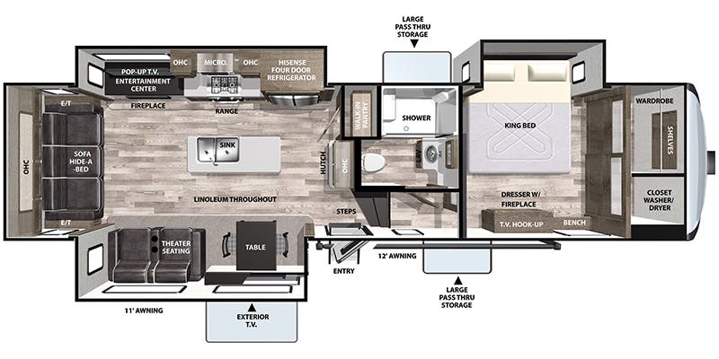 2020 Forest River Cardinal Luxury 335RLX specs and literature guide