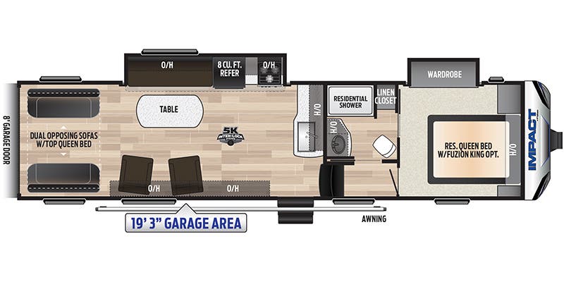 2020 Keystone Impact 3219 specs and literature guide