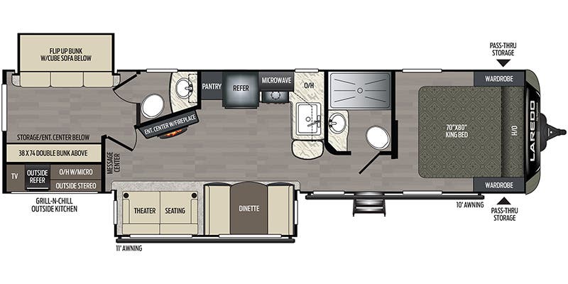 2021 Keystone Laredo 331BH Travel Trailer Specs