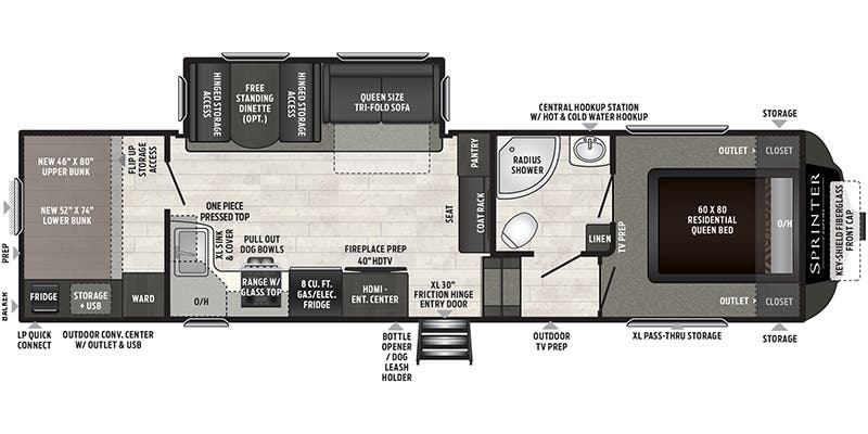 2020 Keystone Sprinter Campfire 29FWBH specs and literature guide