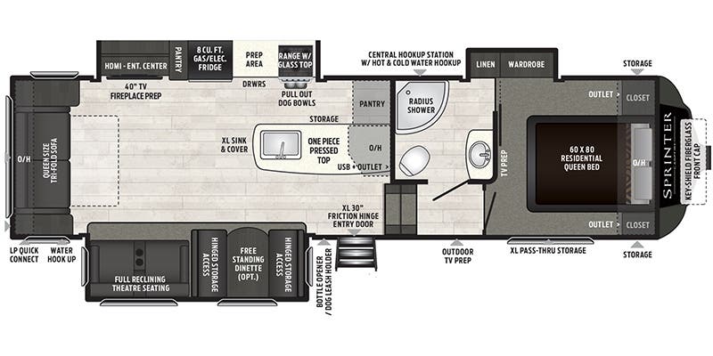 2020 Keystone Sprinter Campfire 29FWRL specs and literature guide