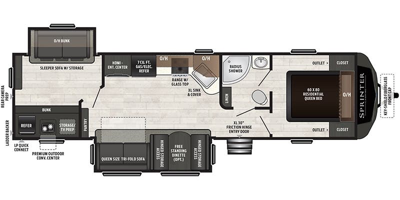 2020 Keystone Sprinter Campfire 33BH specs and literature guide