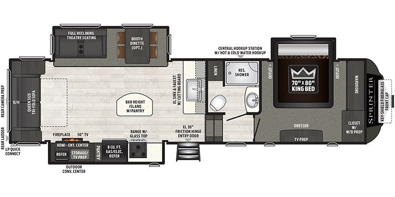 2020 Keystone Sprinter Limited 3150FWRLS specs and literature guide