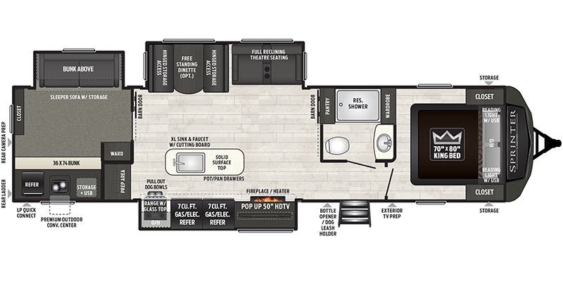 2020 Keystone Sprinter Limited 341BIK specs and literature guide