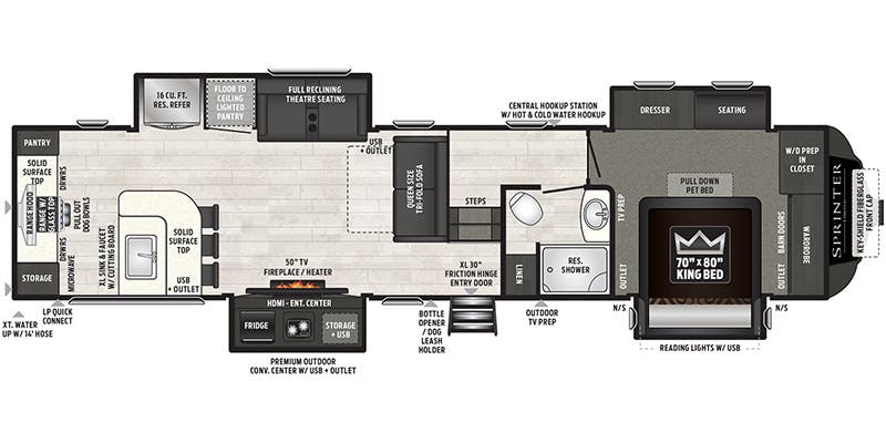 2020 Keystone Sprinter Limited 3551FWMLS specs and literature guide