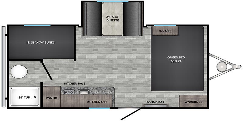 2021 CrossRoads Zinger Lite ZR18BS Travel Trailer Specs