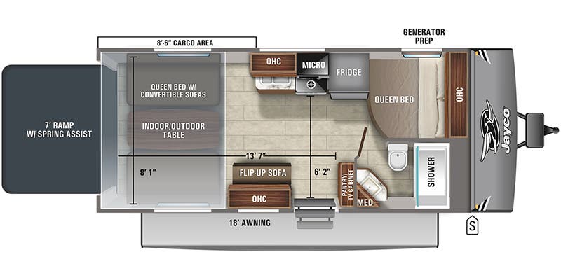 2021 Jayco Jay Flight Octane 222 Toy Hauler Specs