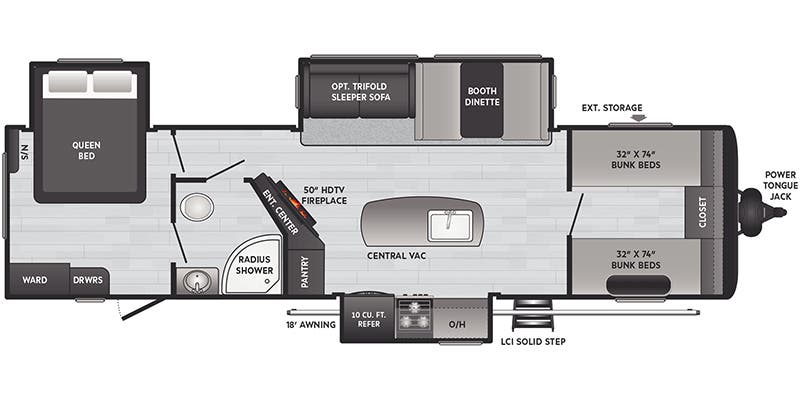 2021 Keystone Hideout East 32FBTS Travel Trailer Specs
