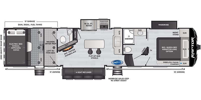 2021 Keystone Raptor 356 specs and literature guide