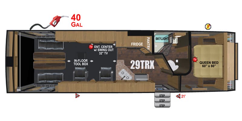 2021 Outdoors RV Trail Series 29TRX specs and literature guide