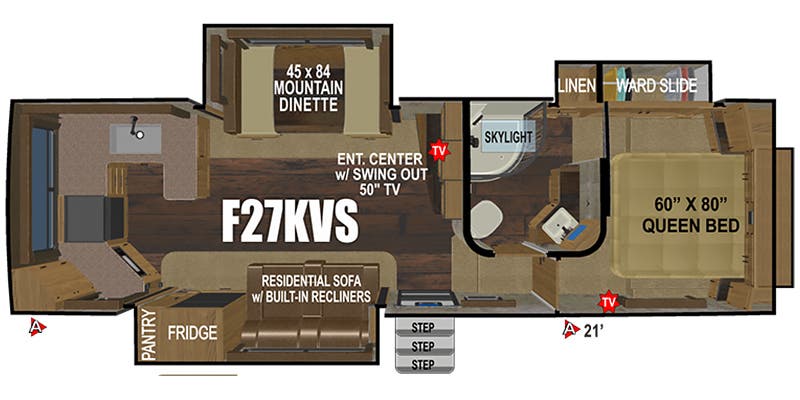 2022 Outdoors RV Mountain Series Glacier Peak F27KVS specs and ...