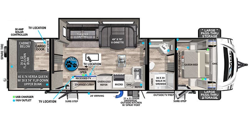 2023 Forest River Vibe 28BHE specs and literature guide
