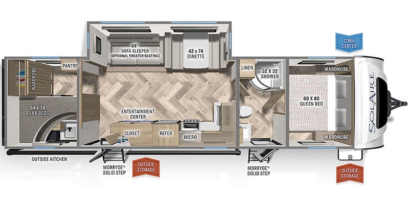 2024 Palomino Solaire Ultra-Lite 315 DQBH specs and literature guide