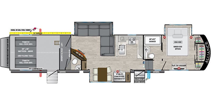 2024 Alliance RV Valor 44V14 specs and literature guide