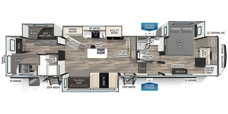 2025 Forest River Cherokee Arctic Wolf Suite 3850 SUITE specs and ...